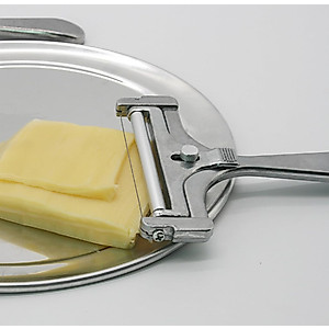 1 Pcs Silver Stainless Steel Wire Cheese Slicer Heavy Duty Adjustable Thickness Cheese Cutter Cheese Knife Kitchen Cooking Tool