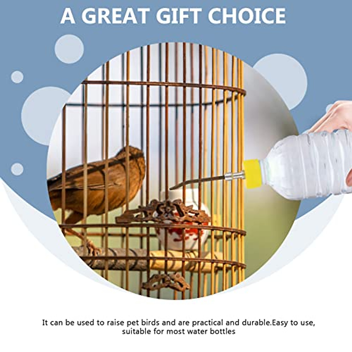 Bird Water Feeder Bird Water Dispenser for Cage Bird Feeder Tube Drinker Container for Pet Parrot Budgie Lovebirds Cockatiel Bird Water Container