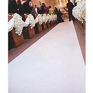 SinoArts Wedding Ceremony Decorations Aisle Runner,50ft X3ft,Polyester Paper Convenient for Outdoor and Indoor (White Print)