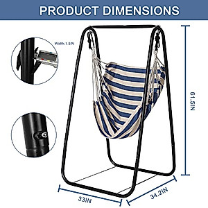 Hammock Chair with Stand, Heavy Duty Swing Stand and Chair for Indoor Outdoor Weather Resistant, Max Load 200 Lbs,for Swing Chair,Suitable for Indoor,Outdoor,Patio,Yard