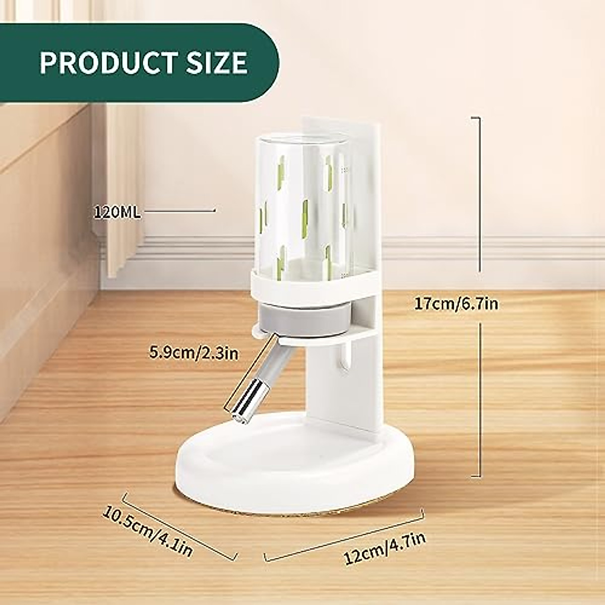 Marchul Hamster Water Bottle for Glass Tank, No Drip Guinea Pig Water Bottle with Stand/Holder Adjustable, Leak-Proof Small Animal Water Bottles for Hamsters/Gerbils/Rats/Hedgehogs (4oz, White)