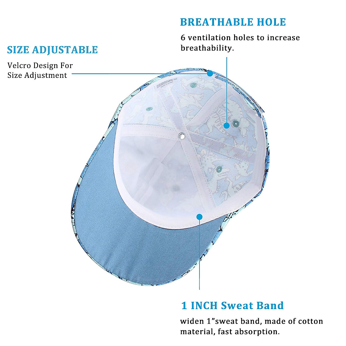 JANGANNSA Dinosaur Boys Girls Caps Waterproof Quick-Dry Baseball Caps for Boys Girls Toddler Kids Beach Hat Spring Summer Autumn 2-6Y(Beige Dinosaure,2-6 Years)