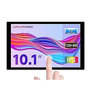 waveshare 10.1inch Capacitive Touch LCD IPS Display, 1280×800 Resolution, HDMI Interface, Compatible with Raspberry Pi 5/4B/3B/Zero/Zero W/Zero 2W/Pico/Pico W/Pico WH, Support Jetson Nano/PC