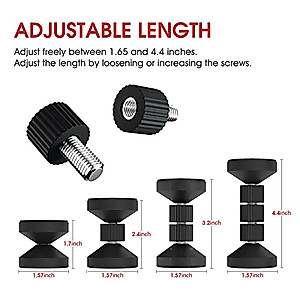 KARINA QURATZ 2pcs Bed Stoppers for Headboard Adjustable Threaded Bed Frame Anti-Shake Tool, Headboard Stoppers, Bedside Anti Shake Tool for Beds Cabinets Sofas(Black,46-120mm)