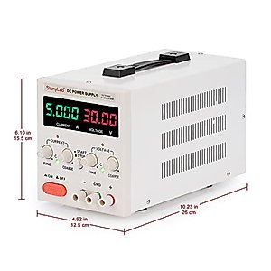 stonylab Digital DC Power Supply, 30V/5A Adjustable Single Output Switch Mode Regulated DC Power Supply for Bench Test Laboratory Research