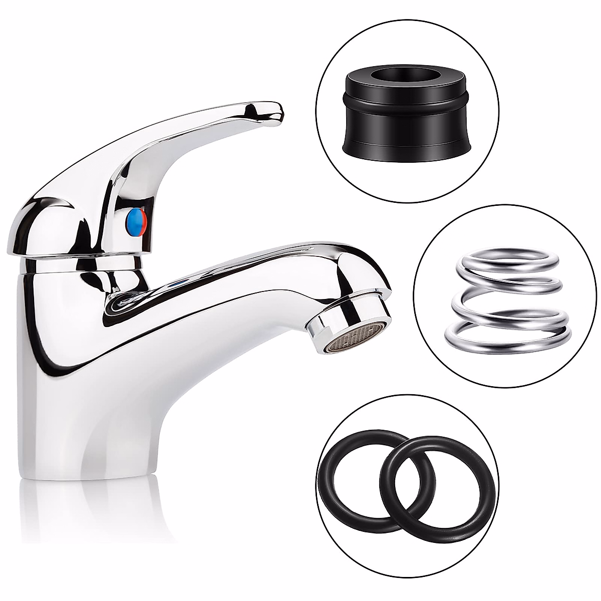 Hotop 40 Pieces RP4993 Replacement Seats Springs and O Rings Faucet Stem Repair Kit Compatible with RP4993 Faucet Stem Replacement