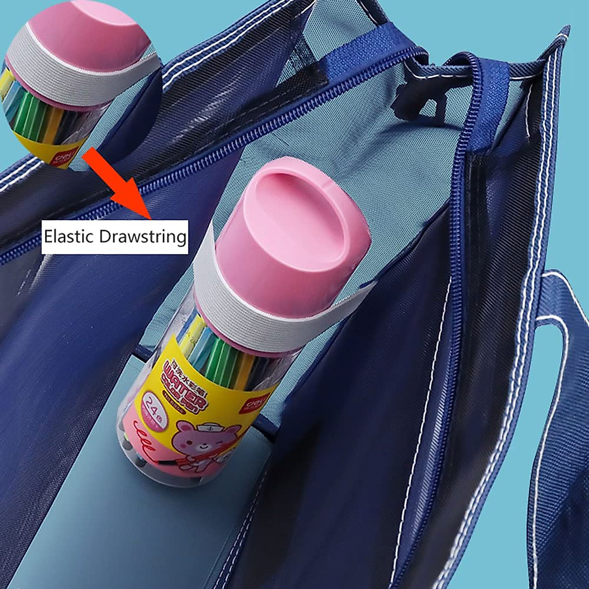 A3 Mesh Art Portfolio Bag with Handle and Zipper Holder for Artwork Portable Large Capacity Clear Art Storage Tote Bag Organizer Transparent Bag for Large Posters Painting Teaching Material Art Work