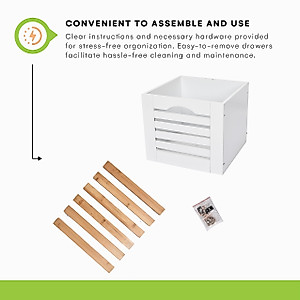 Prosumers Choice Wooden Bathroom Cabinet Storage 4 drawers for Toiletries & Accessories - Bathroom Floor Cabinet, Side Storage Organizer, Free-Standing Cabinet for Bathroom/Hallway/Living Room, White