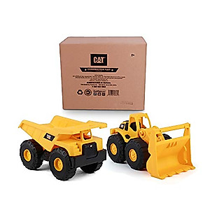 CAT Construction Toys, 2 Pack 7" Mini Crew Toy Trucks with Articulated Parts, Fun and Durable for Indoor/Outdoor Use, Ages 2+