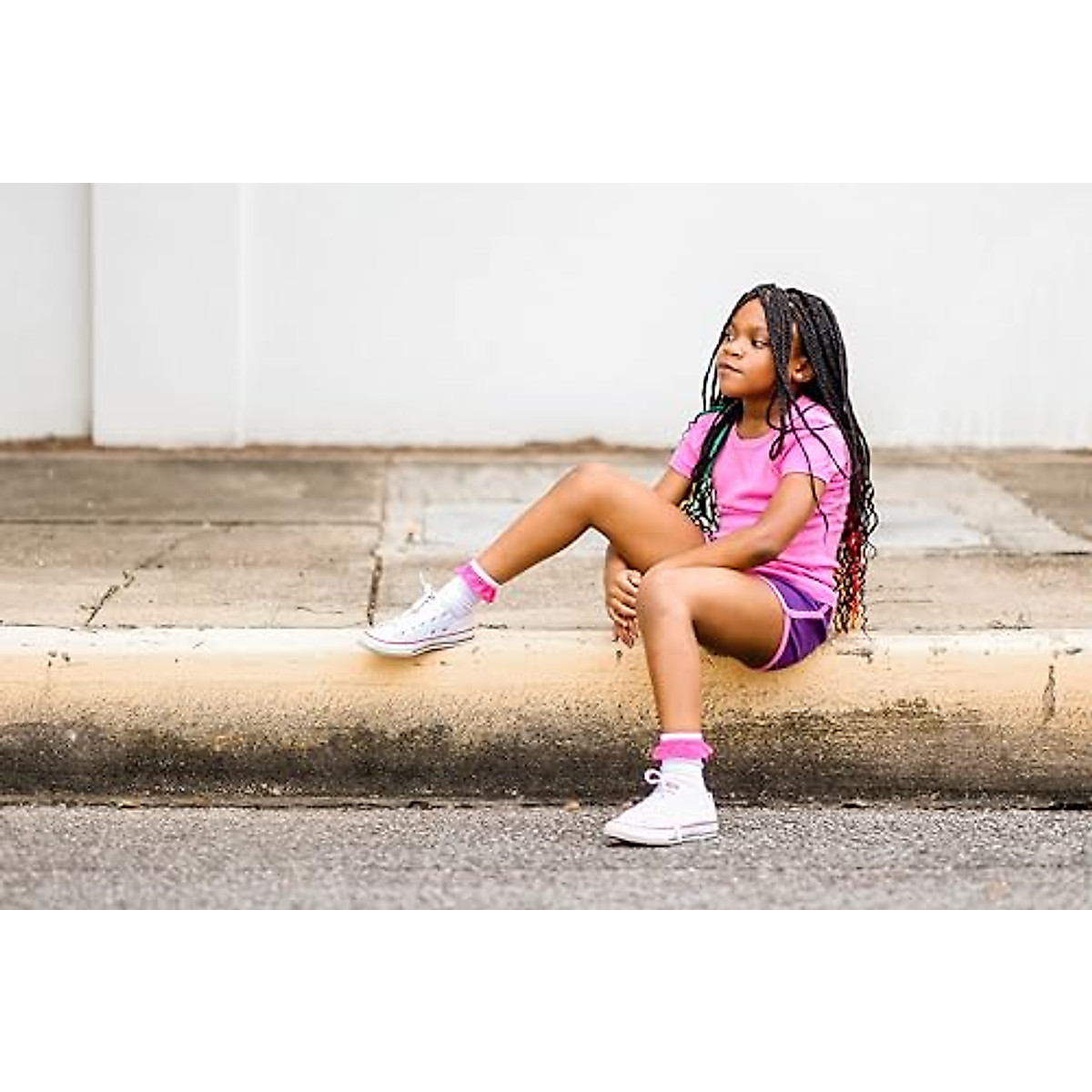 City Threads Girls Running Workout Shorts Yoga Sport Fitness Short Retro Dolphin Short Summer Lounge Gym Play Beach Park SPD Clothing, Navy/Bright Light Blue Trim, 3T