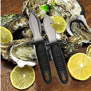 Nvzi Oyster Shucking Knife, Oyster Knife, Oyster Shucker, Oyster Opener, Oyster Shucking Kit, 2 knifes and 1 Gloves Cut Resistant Gloves