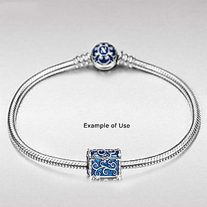 Ginger Lyne Collection Treasure Chest Charm for Bracelet or Necklace for Women Sterling Silver European Bead Opens To Display Clear Cubic Zirconia