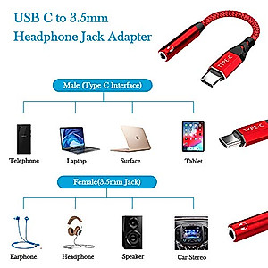 APETOO USB C to 3.5mm female Headphone Jack Adapter,Type C to Aux Earphone Adapter Audio Dongle Hi-Res DAC for Samsung S23 Ultra S22 S21 S20 Note 20 Ultra A53 Z Flip4 3,Pixel 7 6 5 4 3 2XL,OnePlus 9 8