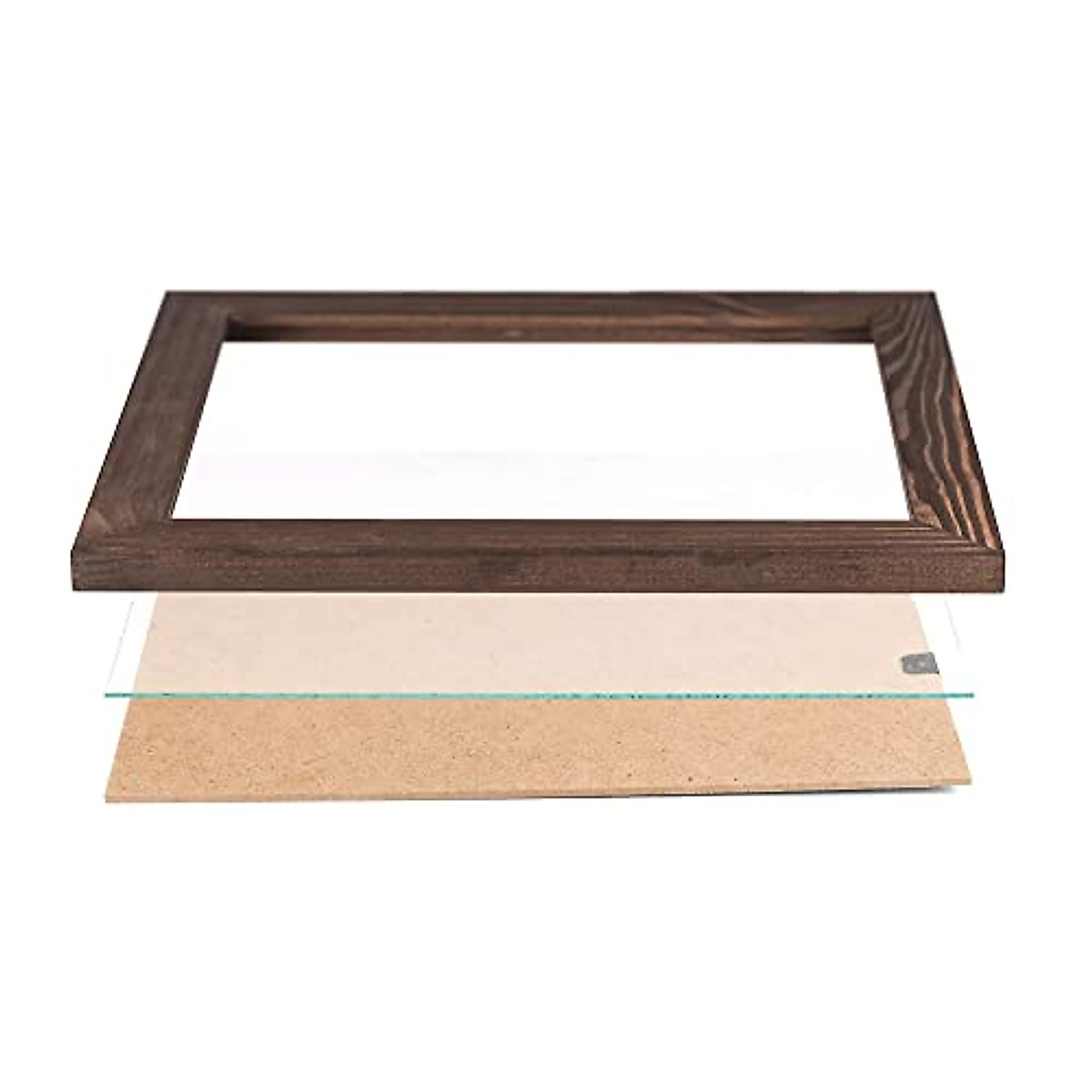 Rustic Wooden Picture Frame 11x14 Inch - Natural Solid Eco Distressed Wood for Wall Mounting Photo Frame - Brown Wenge