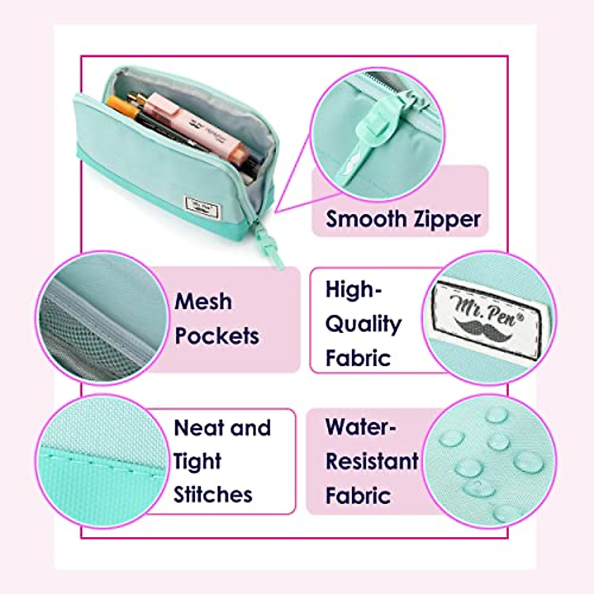 Mr. Pen- Pencil Case, Mint Green, Pencil Pouch, Pencil Bag, Pen Case, Pen Pouch, Pen Bag, Pencil Pouches, Pencil Bags, Green Pencil Case, School Pencil Case, College Pencil Case