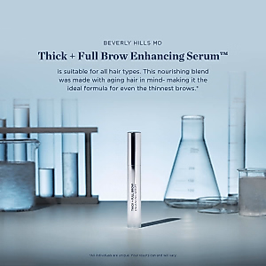 Beverly Hills MD Thick + Full Brow Serum- Enhancing Growth Formula for Visibly Fuller, Thicker Looking Brows- Supports Healthy Keratin Production