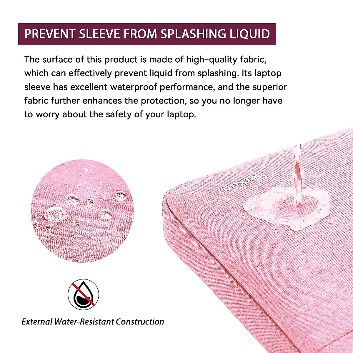 Ferkurn Laptop Bag Case Women Men Computer Sleeve with Shoulder Compatible with HP Envy Pavilion/Inspiron/Thinkpad/Vivobook/MSI/Surface,Waterproof Briefcase with Handle, Pink, 17 17.3 Inch