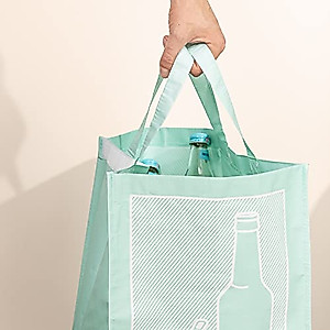 Navaris Recycle Bag Set (3 Pieces) - Reusable Recycling Bags to Separate Paper, Plastic, Glass - Recycling Bins Sorter Bin Organizer for Kitchen, Home