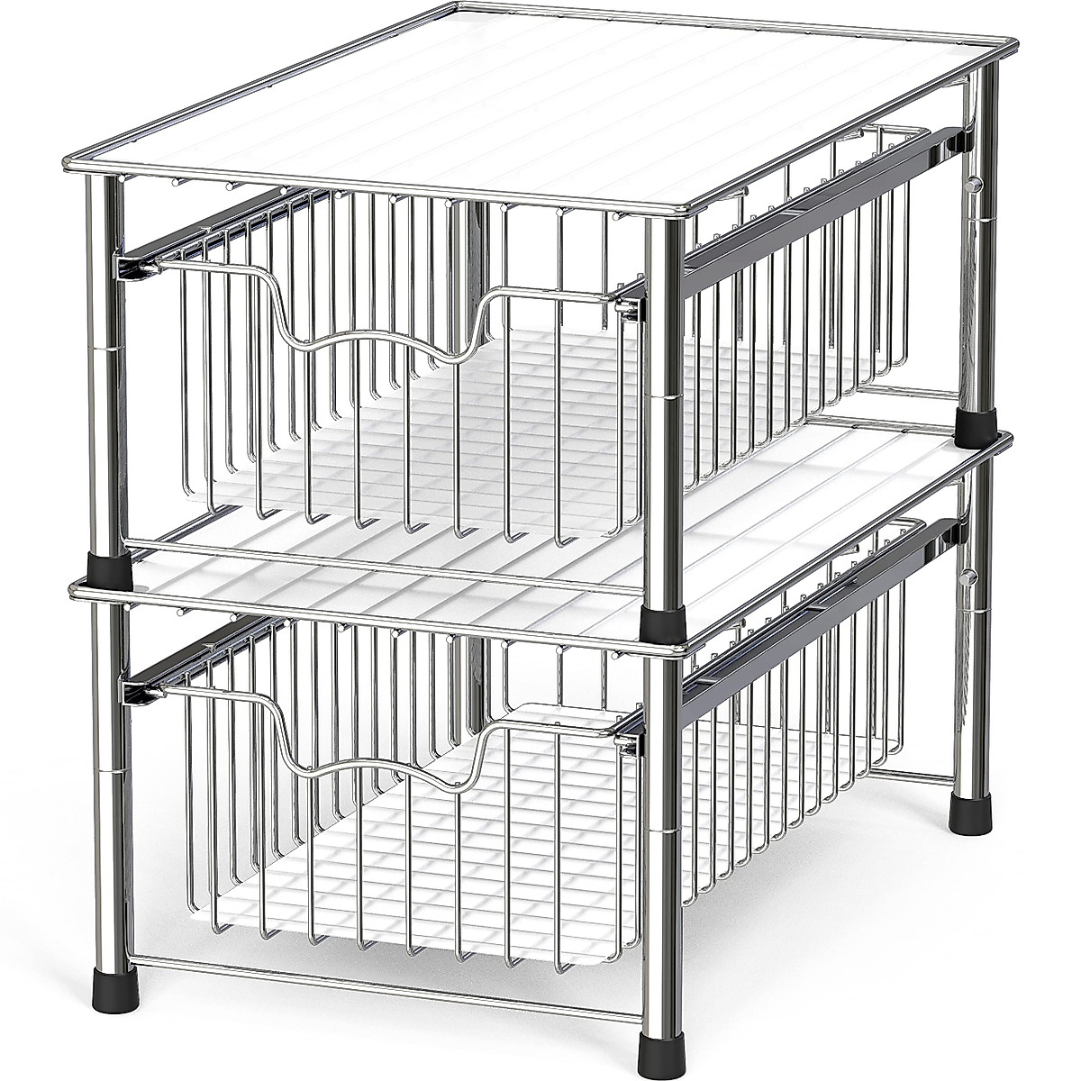 Simple Houseware Stackable Basket Drawer, Chrome