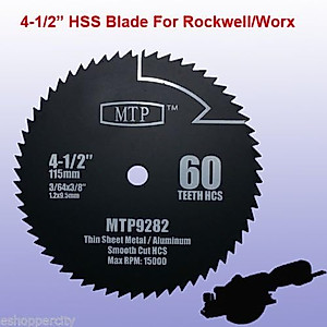 Pack of 4 Assorted Metal/wood 4-1/2" 4.5 inch Circular Saw Blade for Rockwell Compact Rk3441k , Worx WX429L RW9281 RW9282 Rw9283