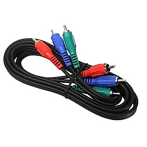 RocketBus Component Red Blue Green RCA Plug Connector Video Cord Cable for Monitor TV VCR DVD Player