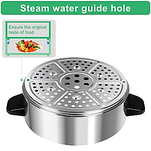 Secura Steamer Basket 304 Stainless Steel Food Steamer 1 Tier for 8.5 Quart Electric Food Steamer