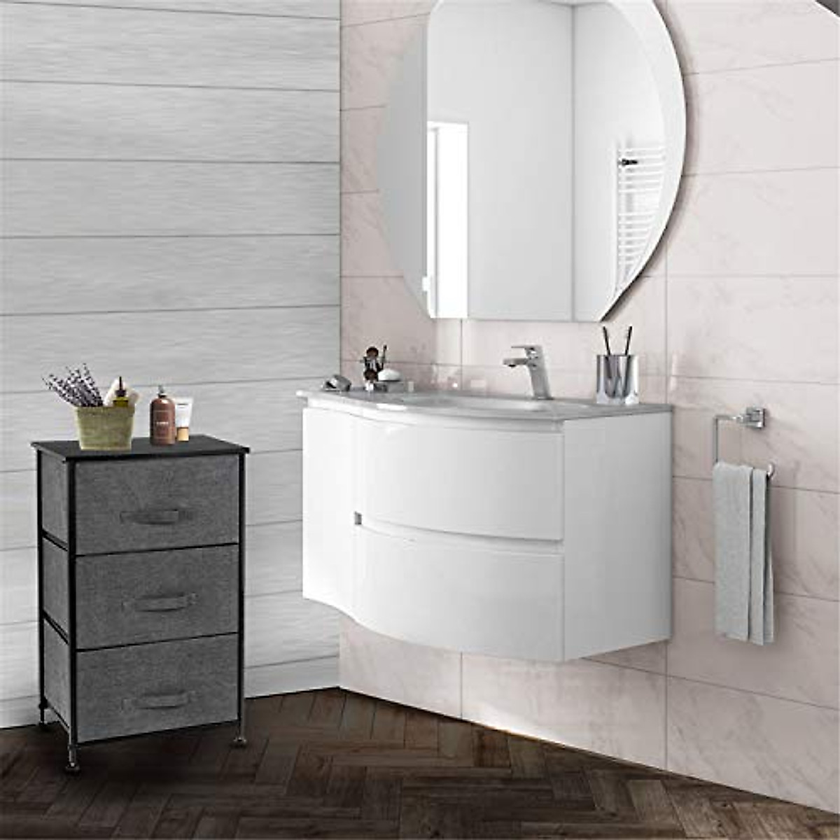 Corodo 3 Drawers Dresser Fabric Furniture Storage Tower Unit for Bedroom, Hallway, Entryway, Hallway Closet Organizers - Sturdy Steel Frame, Wood Top, Easy Pull Handle Bins