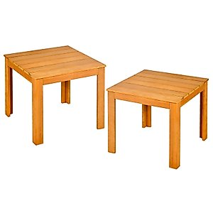 Tangkula Outdoor Square Side Table, Oversize Adirondack Side Table, Acacia Wood Frame w/Oil Finished, All-Weather, Indoor Outdoor Patio Poolside End Table, Weight Capacity 220lbs, 18 x 18 x 16 Inch