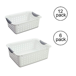 Sterilite Medium Plastic Storage Container (6 Pack) and Small Plastic Storage Container (12 Pack)