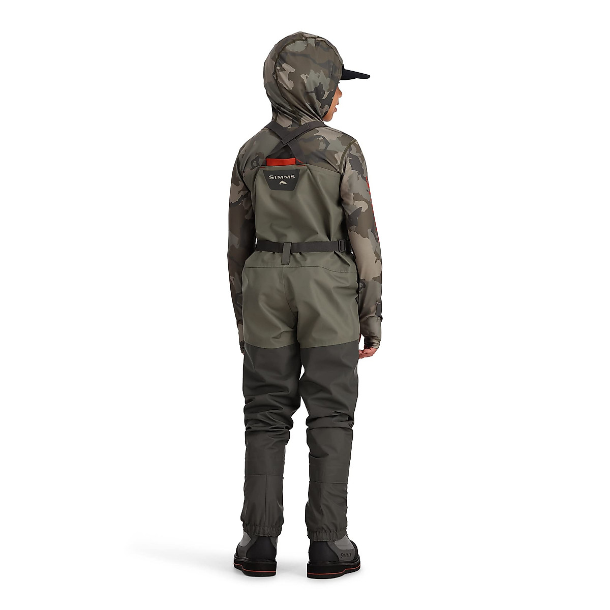 Simms Kid’s Tributary Stockingfoot Chest-High Fishing Waders - Durable, Breathable, Waterproof Fly Fishing Waders for Youths-Basalt-Large