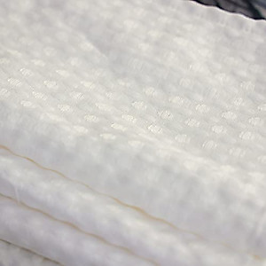 linendo Cotton Linen Waffle Weave Washcloths 12"x12" White - Set of 4, Highly Absorbent Super Soft Luxury Fast Drying Face Towels for Home and Kitchen