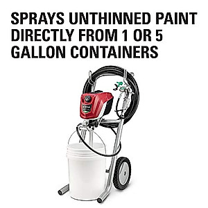 Titan Tool ControlMax 1700 Pro 580006 w/ Cart High Efficiency Airless Paint Sprayer, HEA technology decreases overspray by up to 55% while delivering softer spray