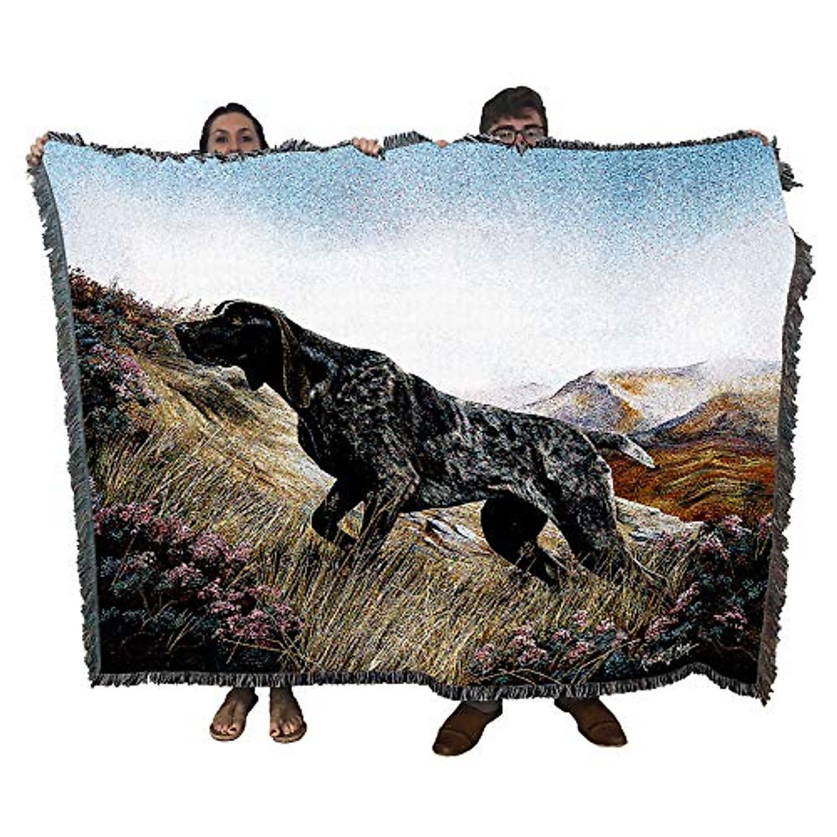 Pure Country Weavers German Shorthaired Pointer Blanket by Robert May - Gift for Dog Lovers - Tapestry Throw Woven from Cotton - Made in The USA (72x54)