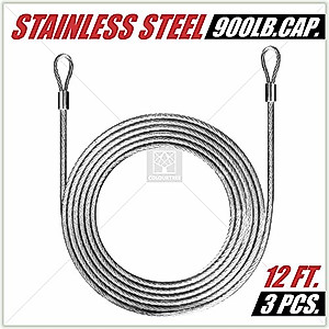 ColourTree 6 Inch Hardware Kit for Triangle Sun Shade Sail Canopy Installation Complete Set, with 12' Long Extension Cable Wires, 316 Stainless Steel, Anti Rust