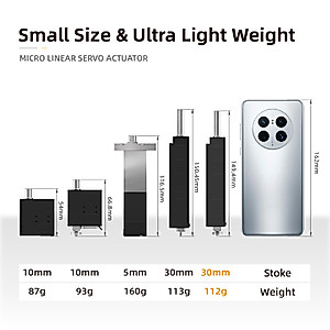 INSPIRE ROBOTS BLACF30-C142 Micro Linear Servo Actuator(27lbs,30mm) with Force Sensor,12V,0.01mm High Precision,Drive&Control Integrated-for Robotics,Industrial Automation,Biomedical Instrument