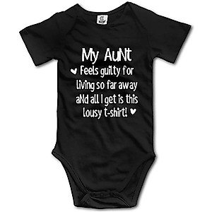 My Aunt Feels Guilty Baby Climbing Short Sleeve Onesie 0-6 Month Black