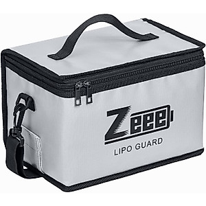 Zeee Lipo Safe Bag Battery Fireproof Bag Large Capacity Storage Guard Battery Safe Pouch for Storage Charging - 10 Cell Adjustable Battery Safe Bag(10.6x6.7x6.7in)
