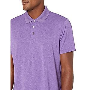 Amazon Essentials Men's Slim-Fit Quick-Dry Golf Polo Shirt, Purple Heather, Large