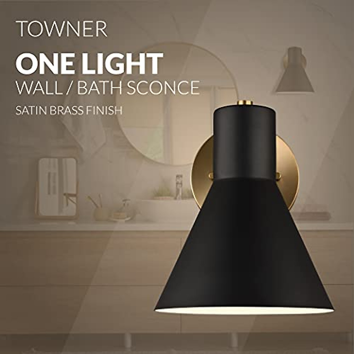 Generation Lighting 4141301-848 Towner One - Light Wall / Bath Sconce Vanity Style Fixture, Satin Brass