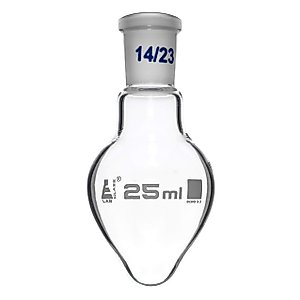 EISCO Boiling Flask, 10ml - 14/23 Interchangeable Joint Borosilicate Glass, Pear Shape Short Neck- Eisco Labs