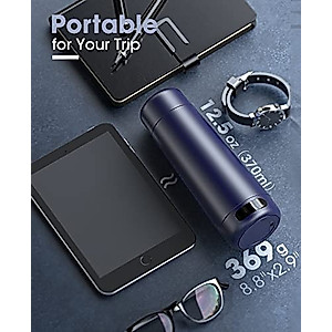 Travel Kettle, Portable Electric Kettle Small Water Boiler for Travel and Work, with Temperature Control and LCD Display, 370ML