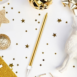 LITAUS, Cake Candles - Gold, 24 Count | Birthday Candles for Cake | Sparkler Candles for Birthday Cake | Happy Birthday Candles | Cake Candles for Cake Decorations, Birthday Parties, Weddings