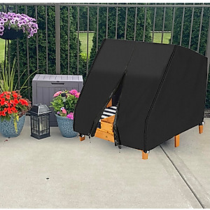 YHINGG Chaise Lounge Chair Cover for KidKraft Wooden Outdoor Double Chaise Lounge 840D Waterproof Patio Furniture Covers