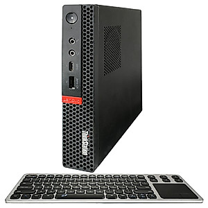 Lenovo ThinkCentre M700q Desktop Mini Computer Intel i5-6500T 4K, 32GB DDR4 RAM New 512GB SSD, Built-in AX210 Wi-Fi 6E, HDMI Win10 Pro, Wireless Keyboard with Touchpad, HTPC Combination(Renewed)