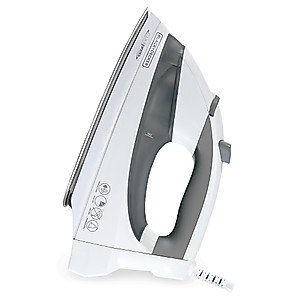 BLACK+DECKER Black & Decker F976 Quickpress Iron with Smart Steam Technology, White/Silver