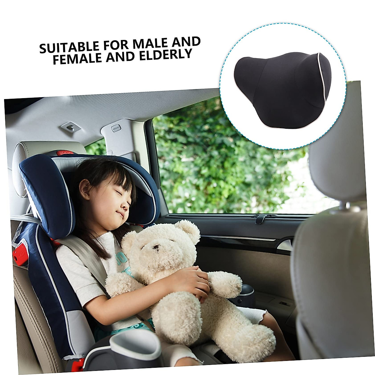 JEWEDECO Car Headrest Car Neck Cushion Headrest Cushion for Car Neck Support for Car Auto Car Cushion Seat Car Seat Carseat Head Rest Cushion Neck Guard Polyester Pillow Travel