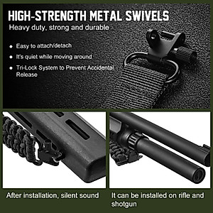 VVAAGG Metal Rifle Sling Swivel Mount 1 inch Two-Point Gun Sling Attachment Clips