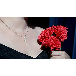 Dazzlingrock Collection Round White Diamond Cross Pendant for Women with 18 inch Gold Chain (0.09 ctw, Color I-J, Clarity I1-I2) in 18K Yellow Gold