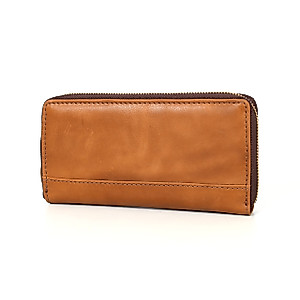 Women's RFID Blocking Large Capacity Leather Wallet Zip Around Phone Clutch Large Travel Purse Wristlet (Seaweed)