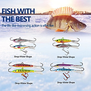 THKFISH Ice Fishing Jigs Kit Ice Fishing Lures Ice Fishing Gear A-50PCS+ Vertical Jigs Kit 4PCS-10g